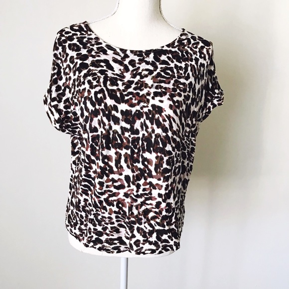 CAbi | Tops | Cabi Animal Print Crop Tee Style 344 | Poshmark